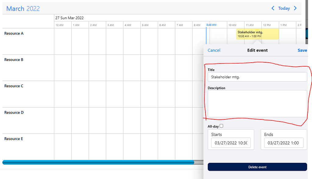 Add / Edit Event popup does not let you type in input fields when ...